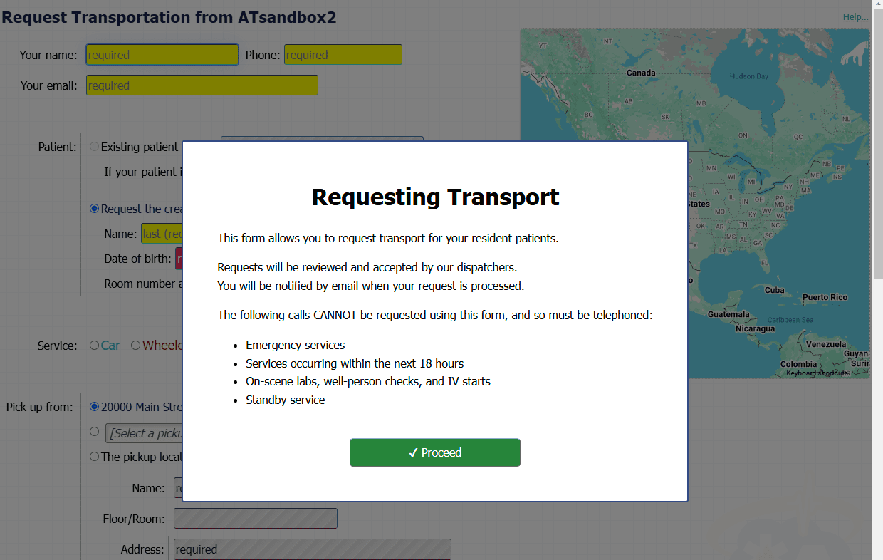 Transportation Request Portal - AngelTrack
