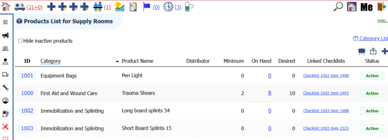 Fire Supply Inventory | AngelTrack